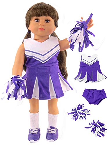 18" Purple Cheerleader Outfit 1141 - American Fashion World