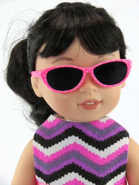 14.5" Pink Polka Dot Sunglasses g38 (Only 41) - American Fashion World