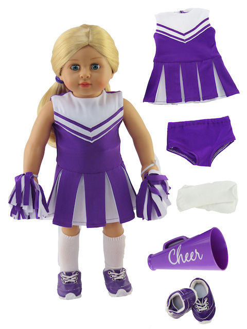 Purple Cheerleader with Shoes and Accessories 6PCS #141 - American ...