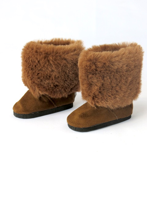 18" Brown Boots with Brown Fur 05093 - American Fashion World
