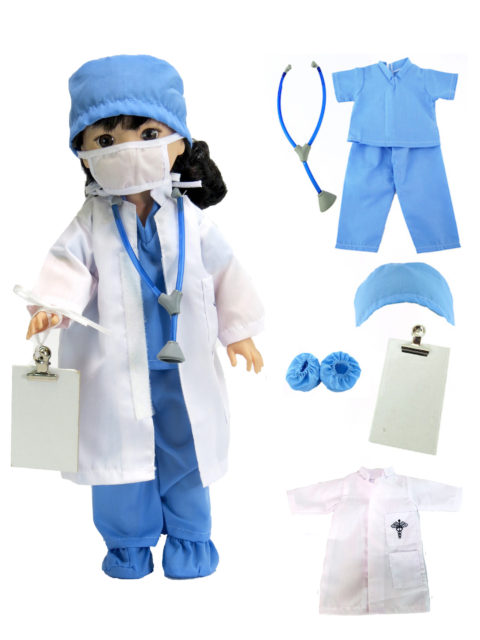 14.5" Blue Doctor Outfit 7pc 2072 - American Fashion World