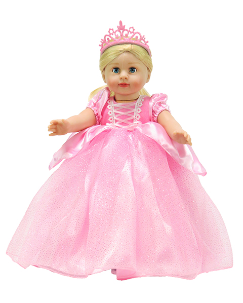 18" Pink Princess Dress with Tiara 1433 - American Fashion World