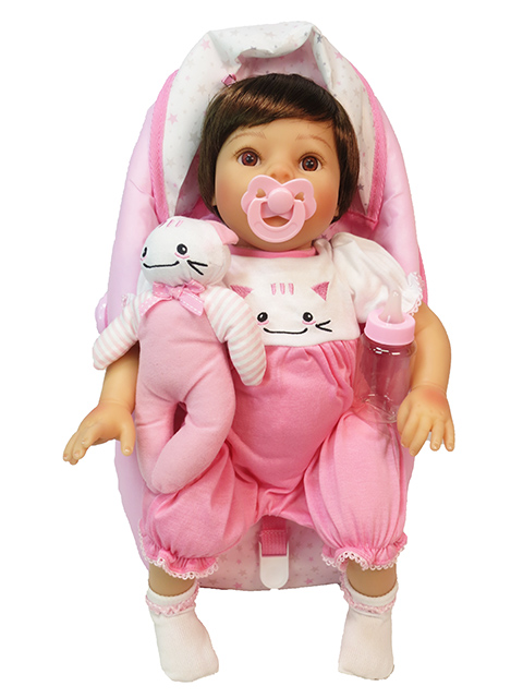22" Reborn Baby Doll Pink Kitty Cat Outfit RB007 - American Fashion World