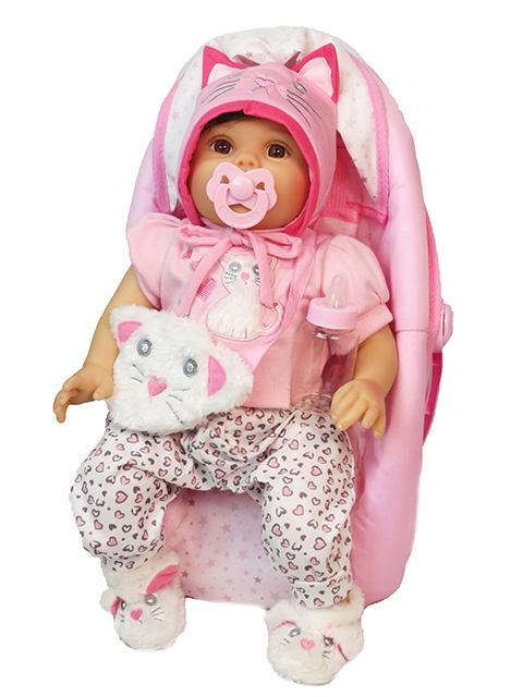 22" Reborn Baby Doll Pink Kitten Outfit RB008 - American Fashion World