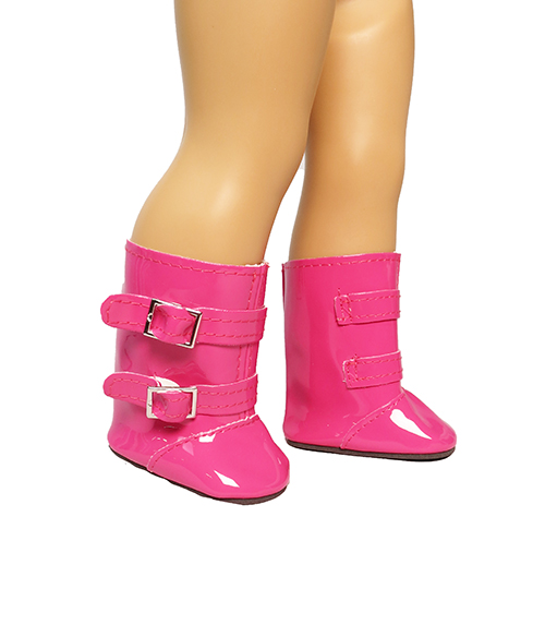 18" Hot Pink Buckle Boots 3043 - American Fashion World